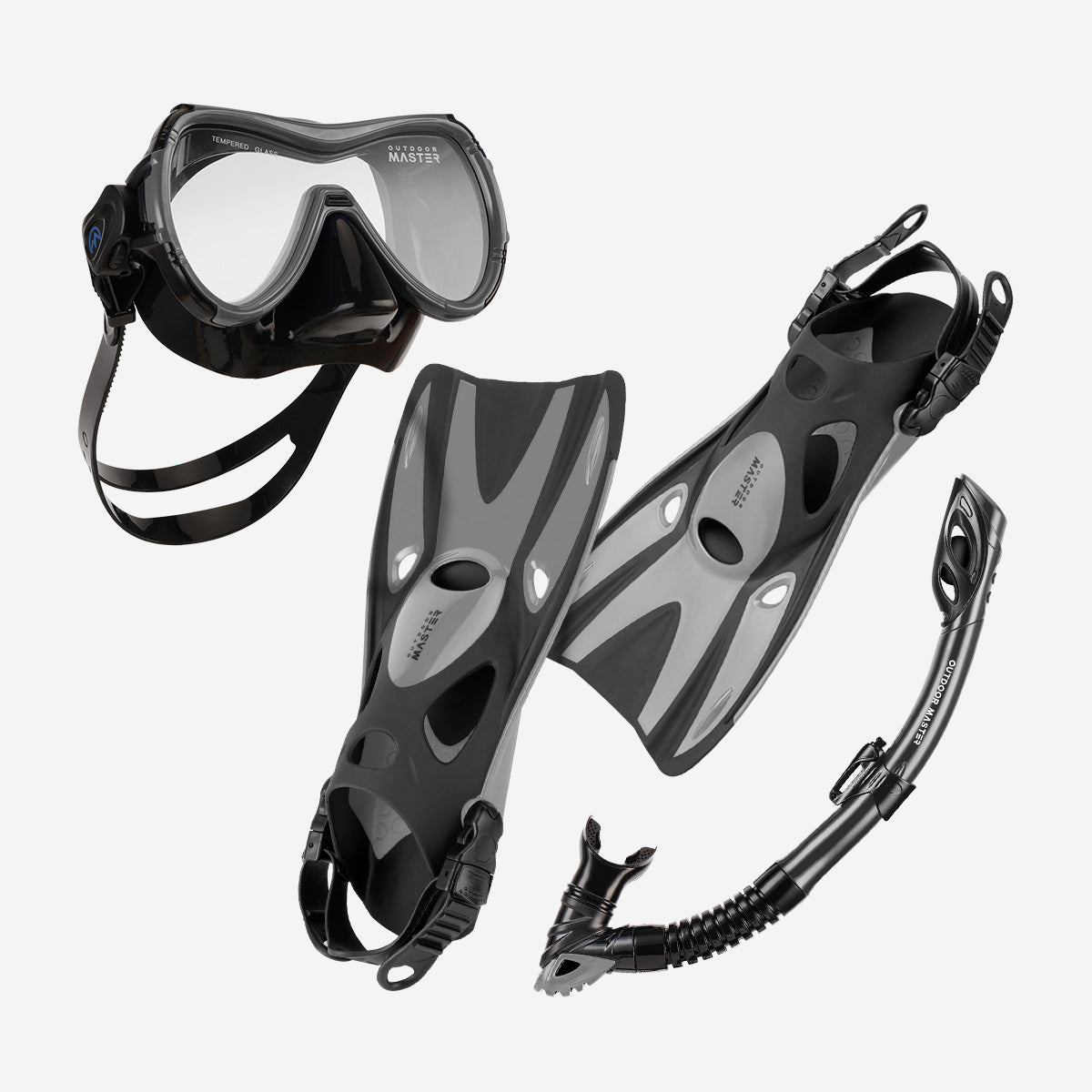 180° Snorkel Mask, Dry Top Snorkel & Fins – MOBULA Adventure Kit ...
